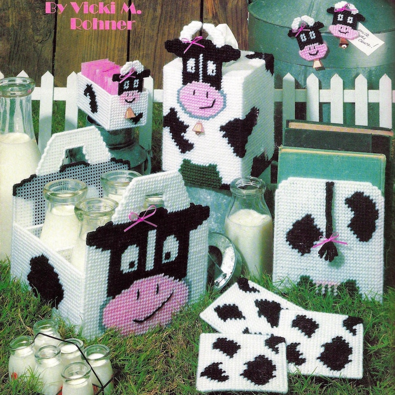 Vintage Needlepoint Cows - Etsy