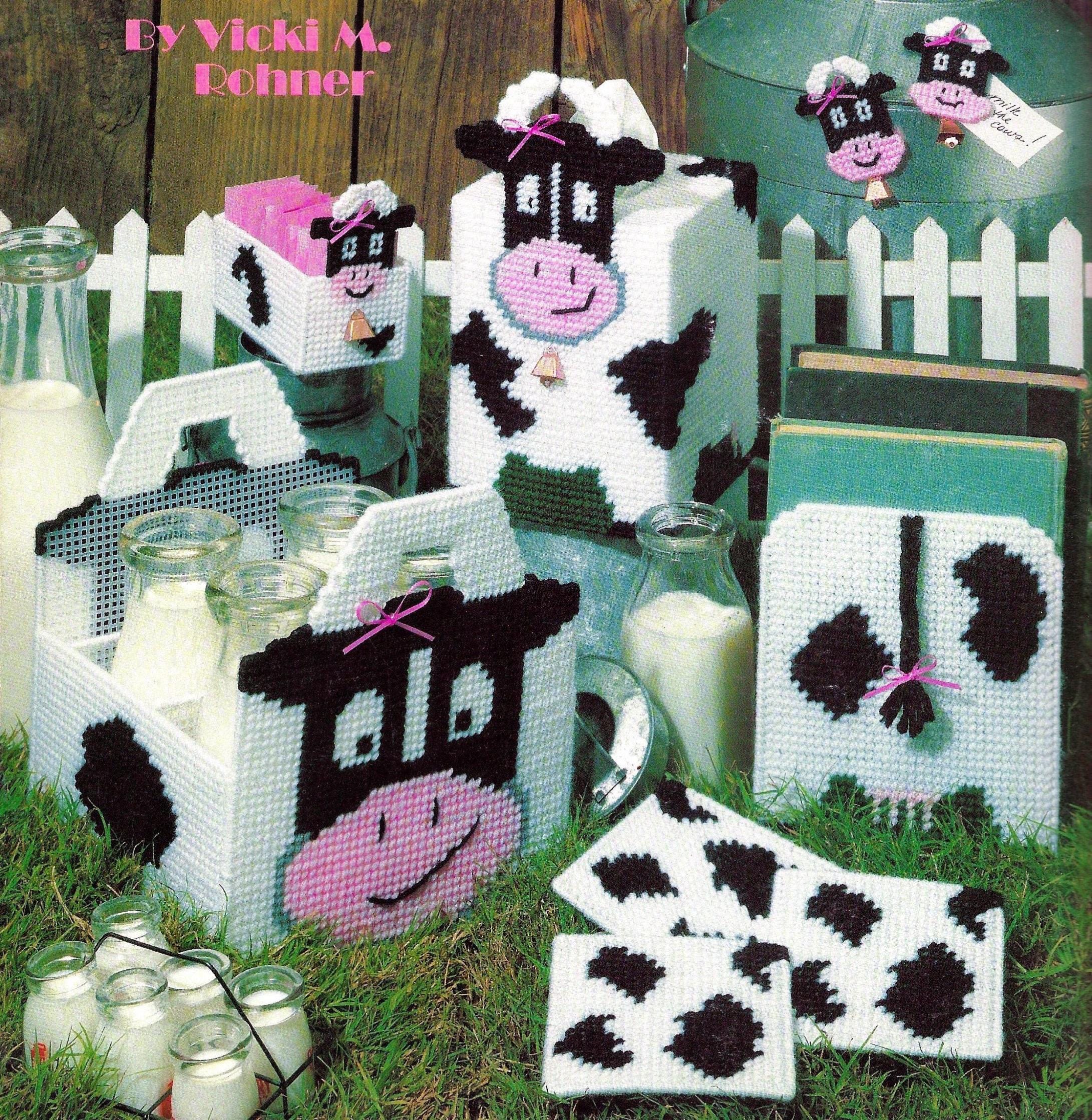 Vintage Plastic Canvas Pattern Book PDF • Farm Cows Plastic Canvas ...