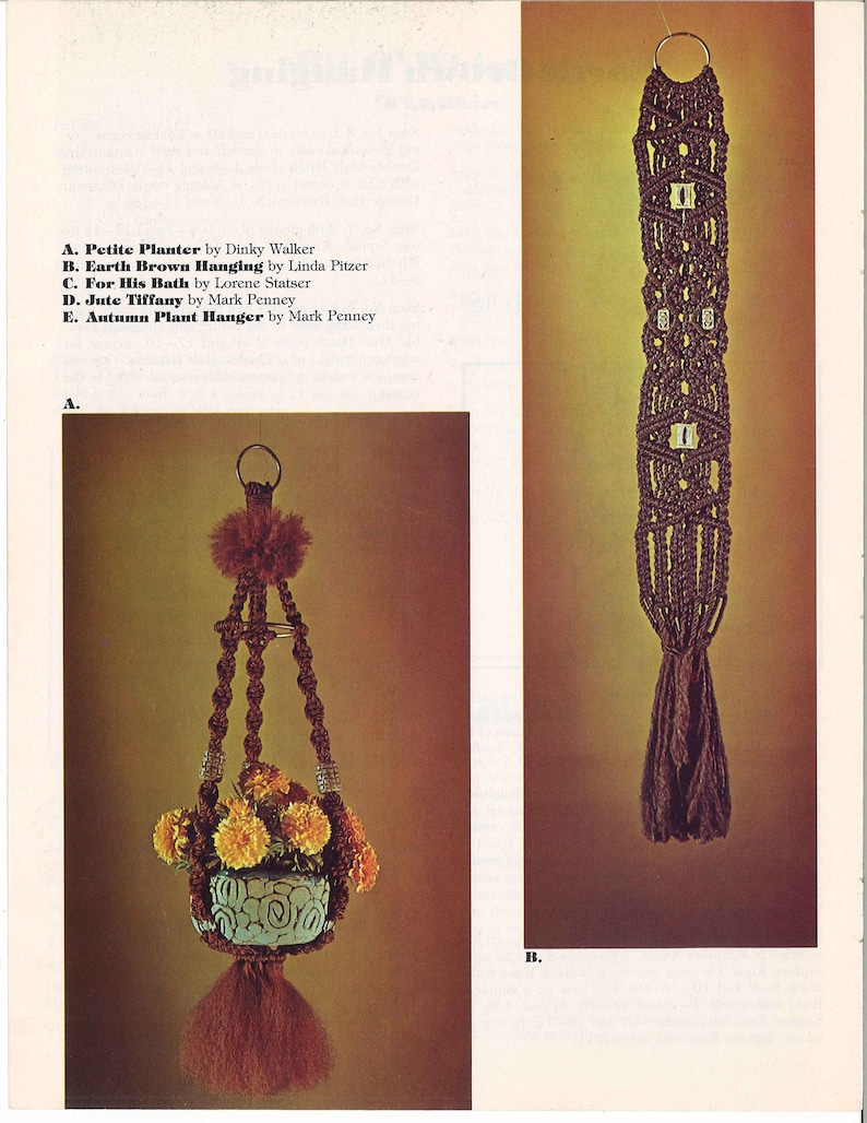 Macramé Originals 1970s Macrame Pattern Book 70s Vintage - Etsy