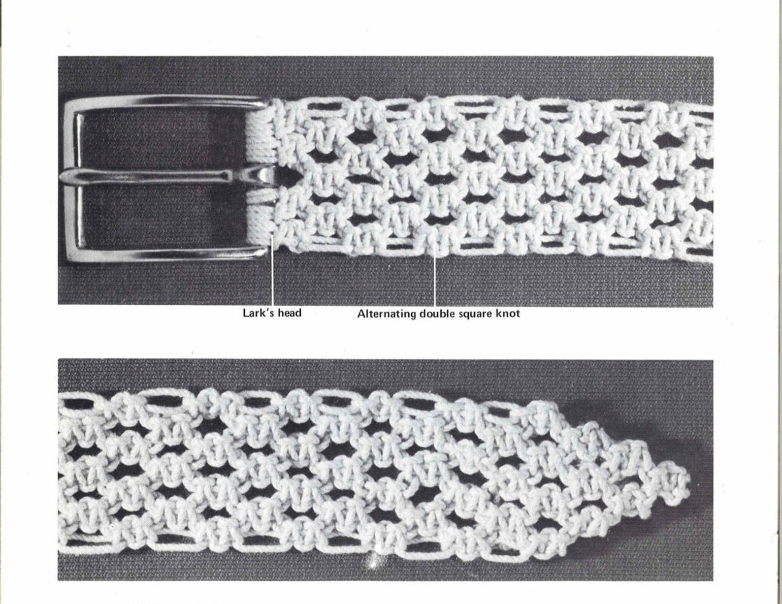 5 Macramé Belts 1970s Macrame Pattern White Tutorial - Etsy