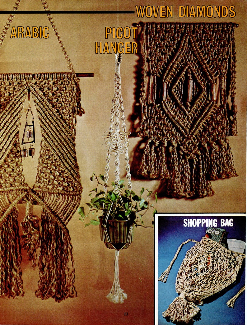 Macramé for Enthusiasts 1970s Macrame Plant Hanger Pattern - Etsy