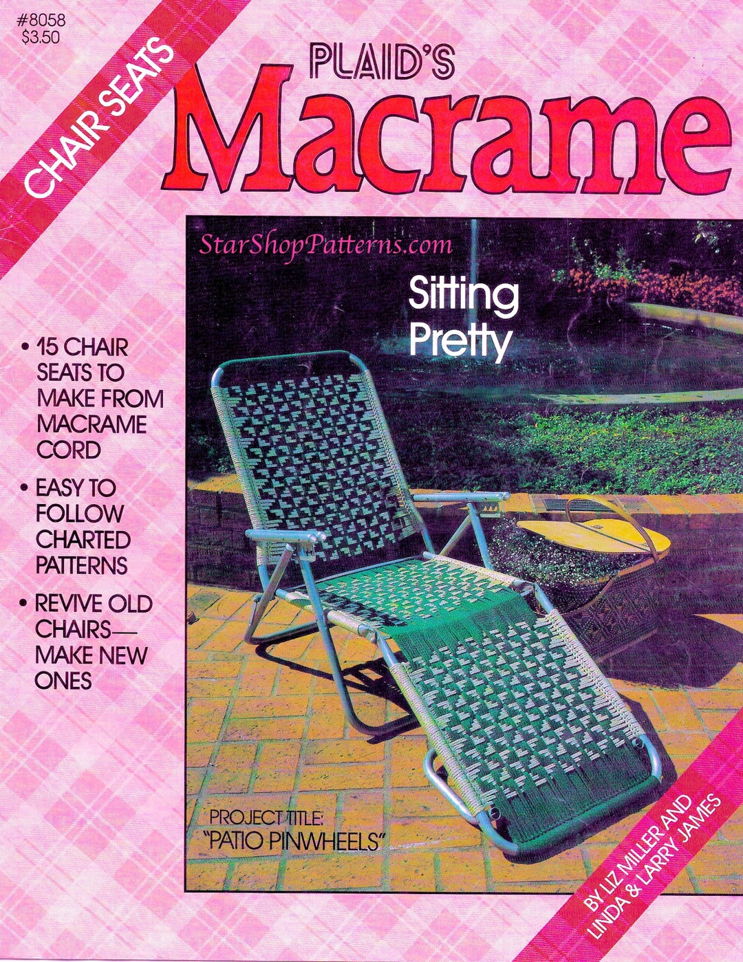 Patio Pinwheels Recliner • 1980s Macrame Reclining Lawn Chair Folding ...