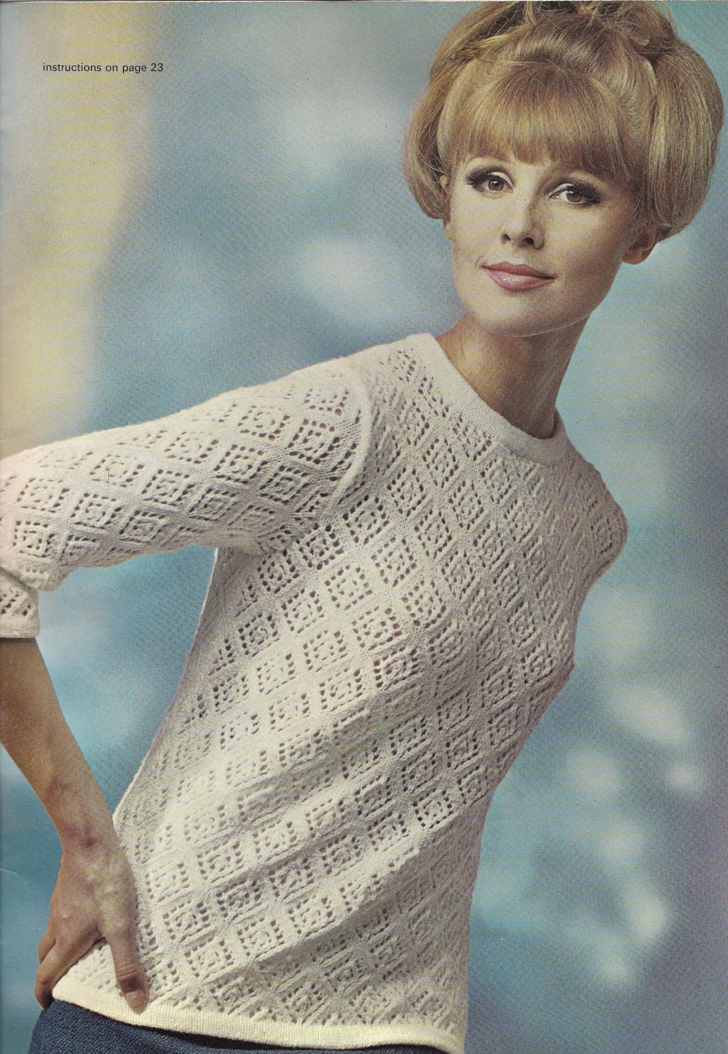 White Diamonds 1960s Top Pattern Vintage Knitting Patterns | Etsy