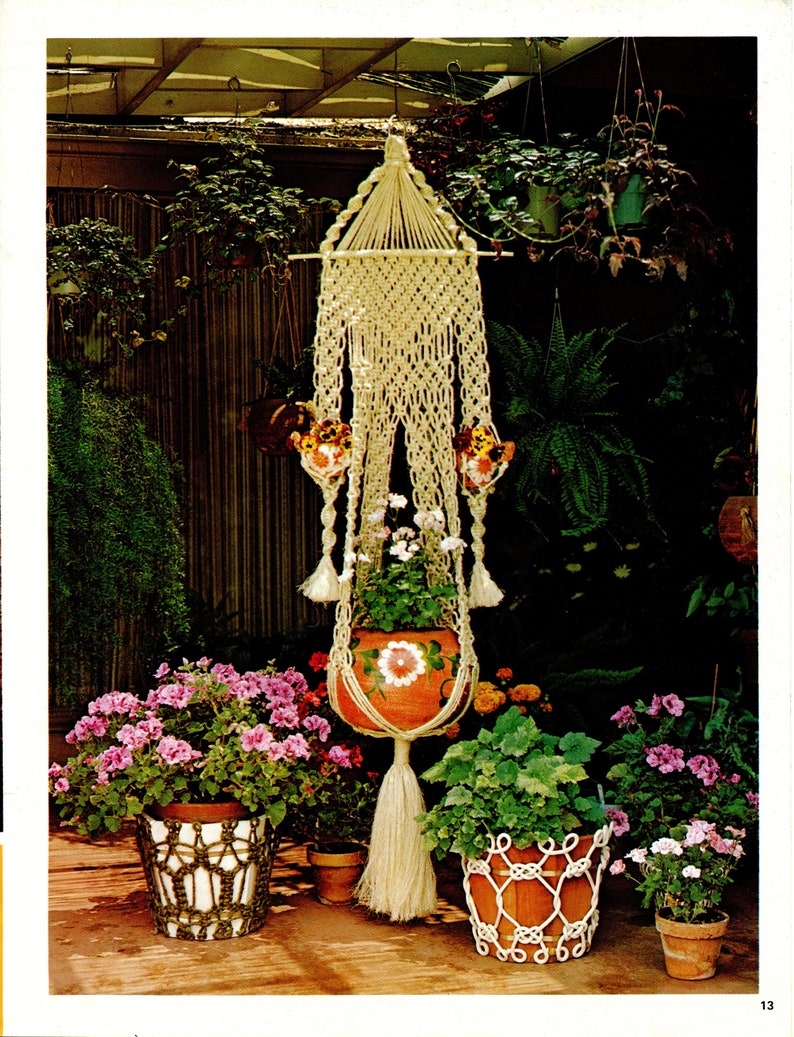 Macrame Magic 1970s Macramé Plant Hangers How to - Etsy