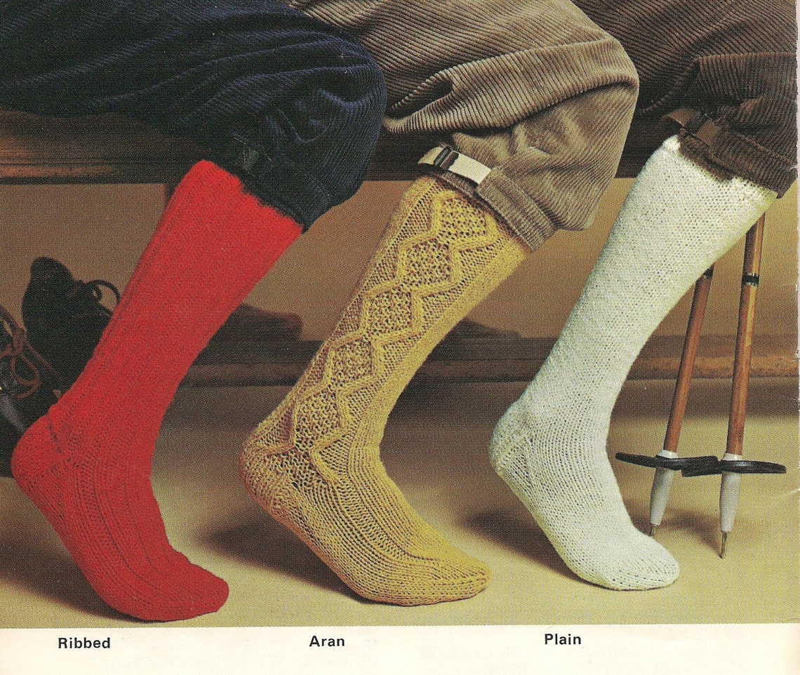 Knicker Kneehighs 1970s Sock Pattern Vintage Knitting | Etsy