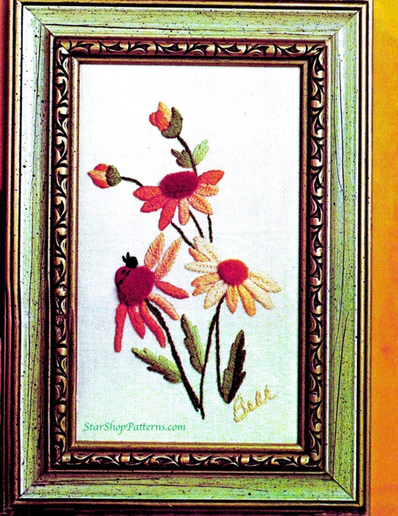 Vintage Crewel Embroidery Pattern PDF Easy Beginner Mini - Etsy