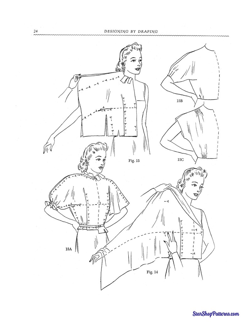 Designing by Draping Book • Vintage Tailoring Book • 1940s Dress Making ...