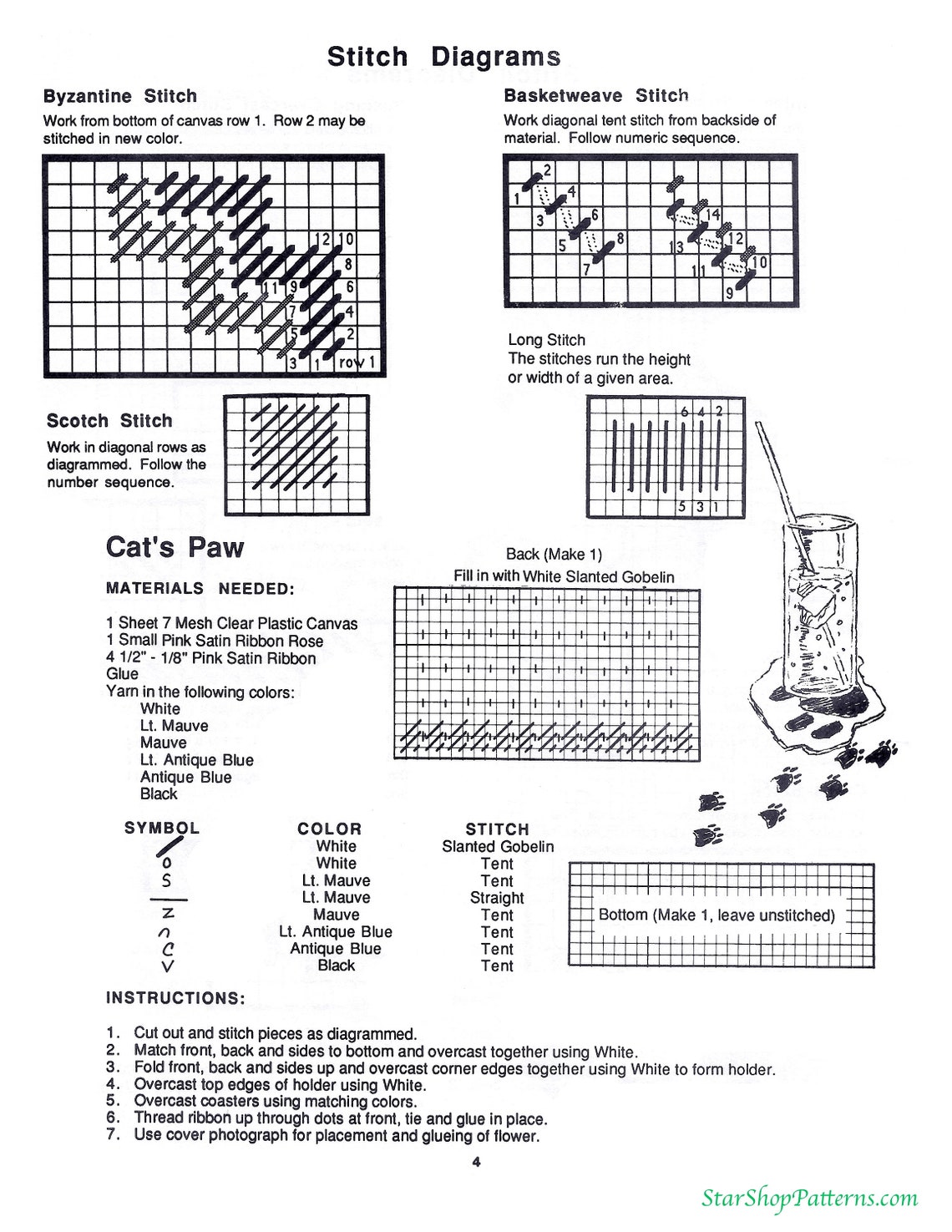 Vintage Plastic Canvas Pattern Book PDF • Plastic Canvas Coaster ...