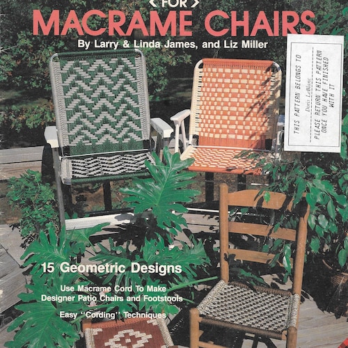 Hanging Chair PDF Pattern Vintage Home Decor Macrame Chair - Etsy