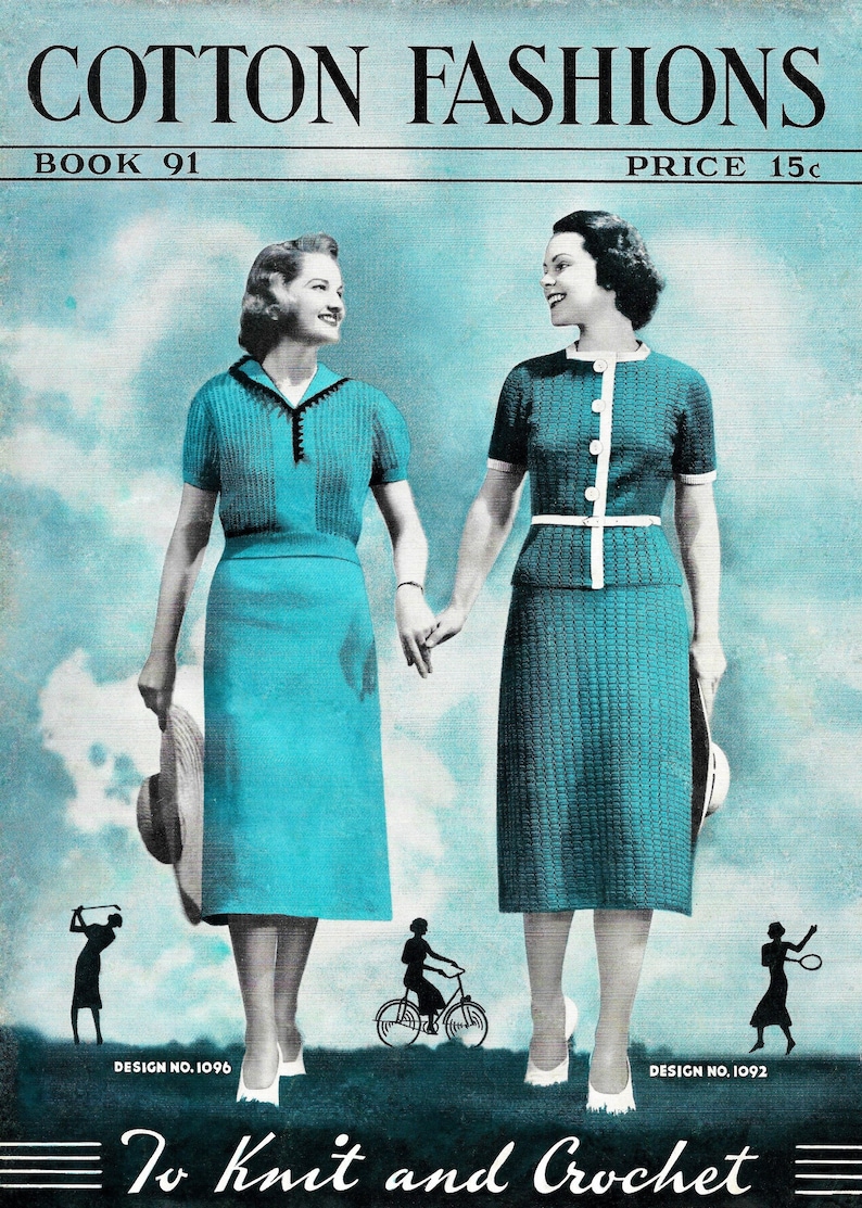 Knit + Crochet Dresses of 1937 Pattern Book PDF • Vintage 1930s ...