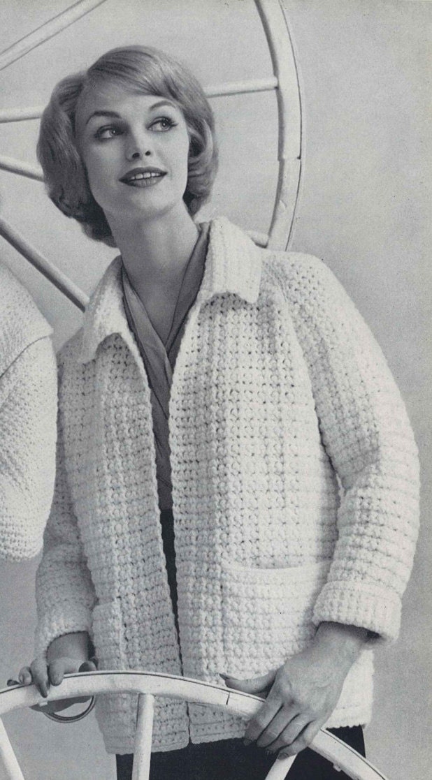 Opera Coats • 1950s Knitting Cardigan Collar Patterns • 50s Wedding ...
