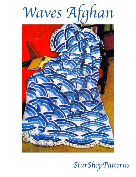 Vintage Crochet Afghan Pattern PDF Waves Crochet Afghan - Etsy