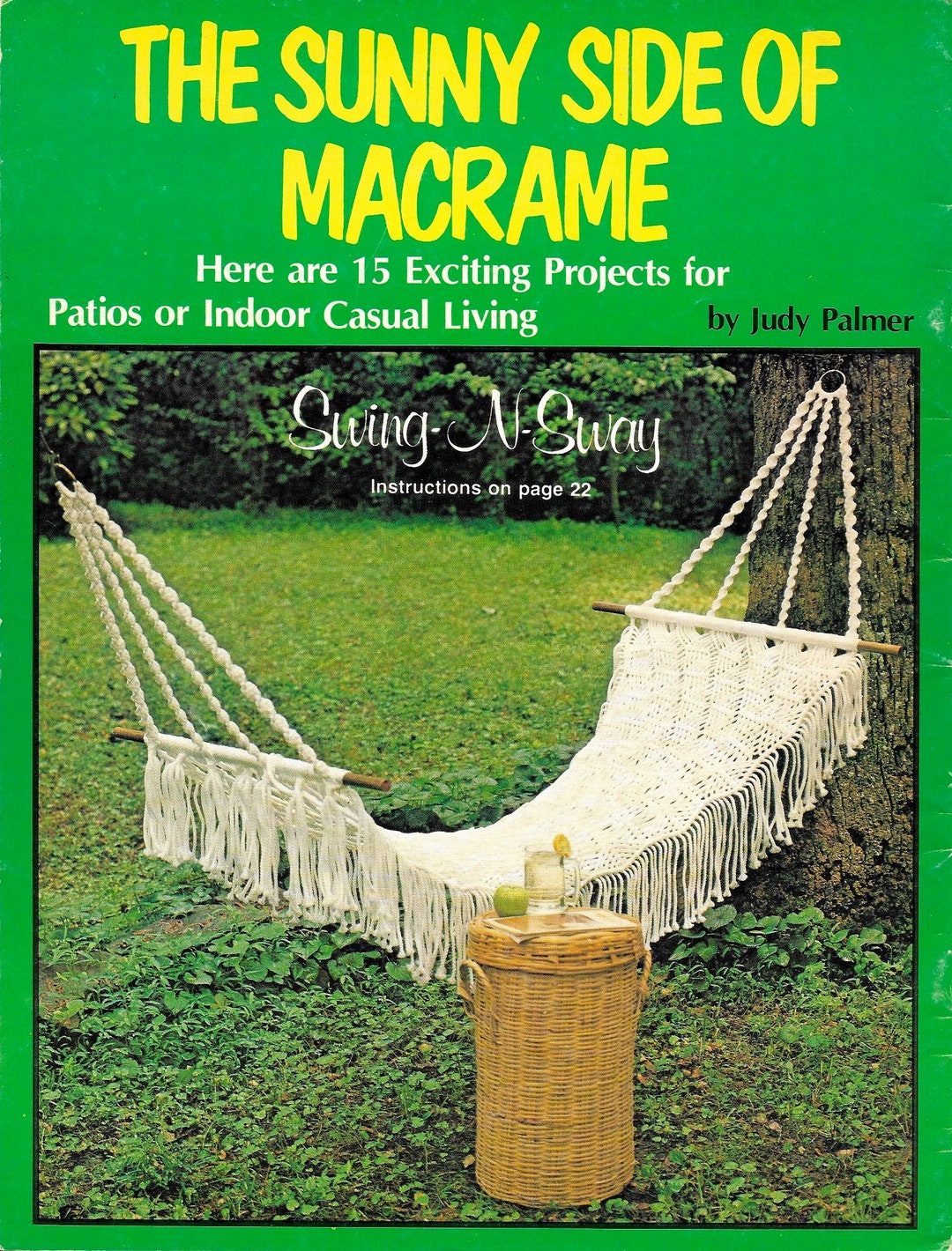 Macrame Chairs 1980s Hammock Macrame Patio Lawn Chair Swing Folding ...