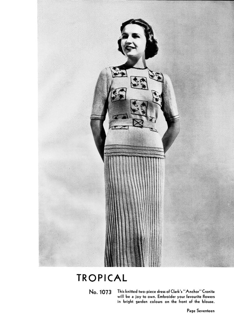 Knit Crochet Dresses of 1937 Pattern Book PDF Vintage - Etsy