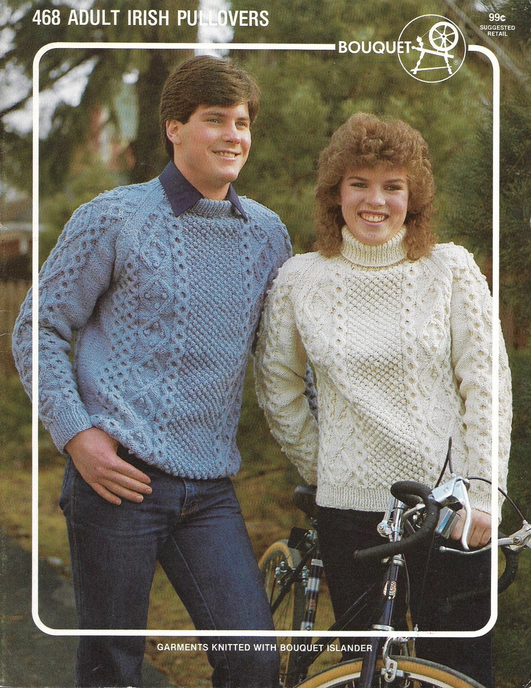 Irish Pullovers • 1980s His & Hers Cabled Pullover Sweater Patterns ...