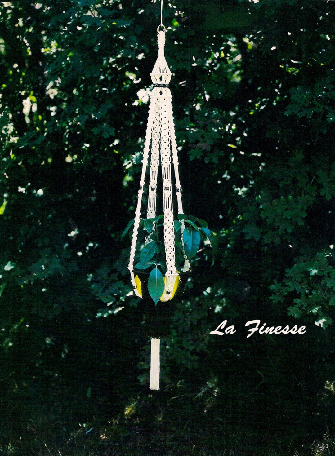 Vintage Macrame Hanger Pattern PDF • beginner Macrame Elegance VII 7 ...