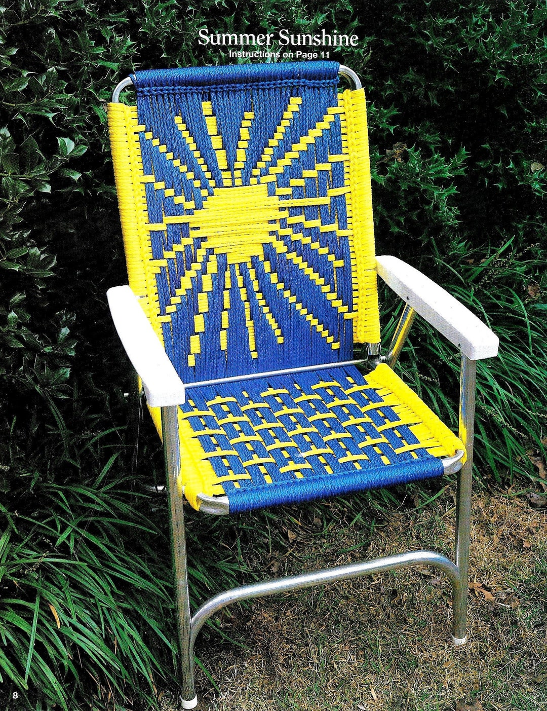 Macrame Chairs • Vintage Macrame Patio Lawn Chair Folding Deck ...