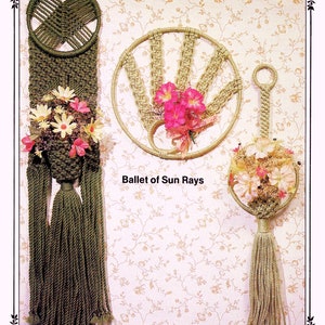 Vintage Macrame Hanging Pattern Book PDF Download • small Mini Macrame Round Wall Hanging ...