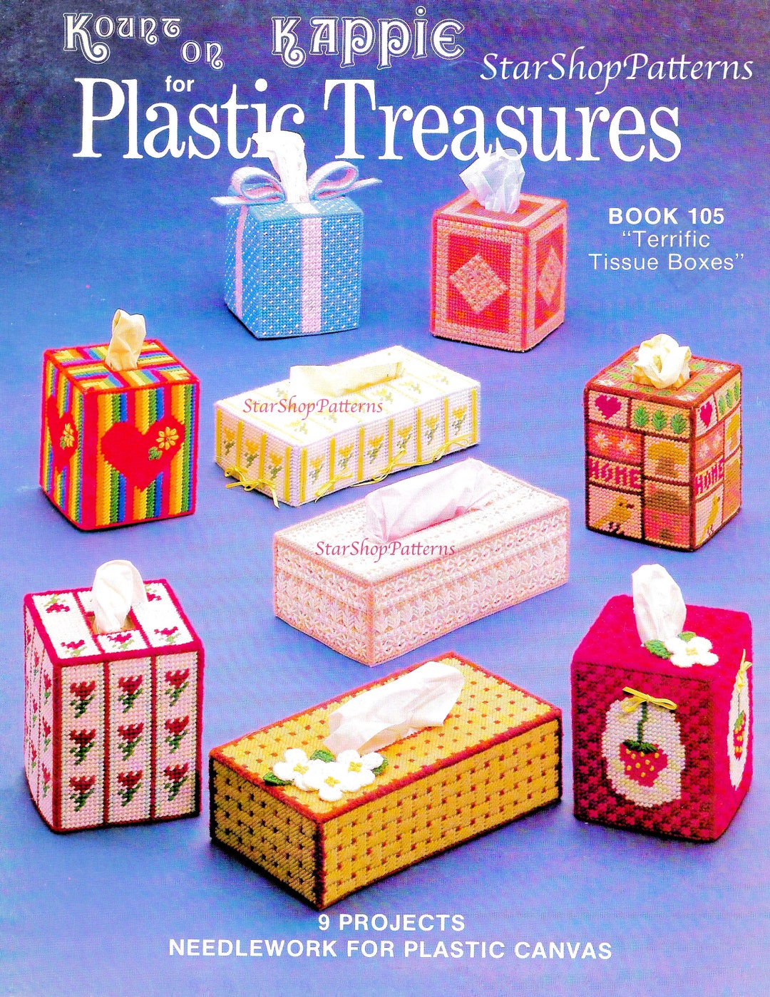 Vintage Plastic Canvas Pattern Book PDF • Plastic Canvas Tissue Box ...
