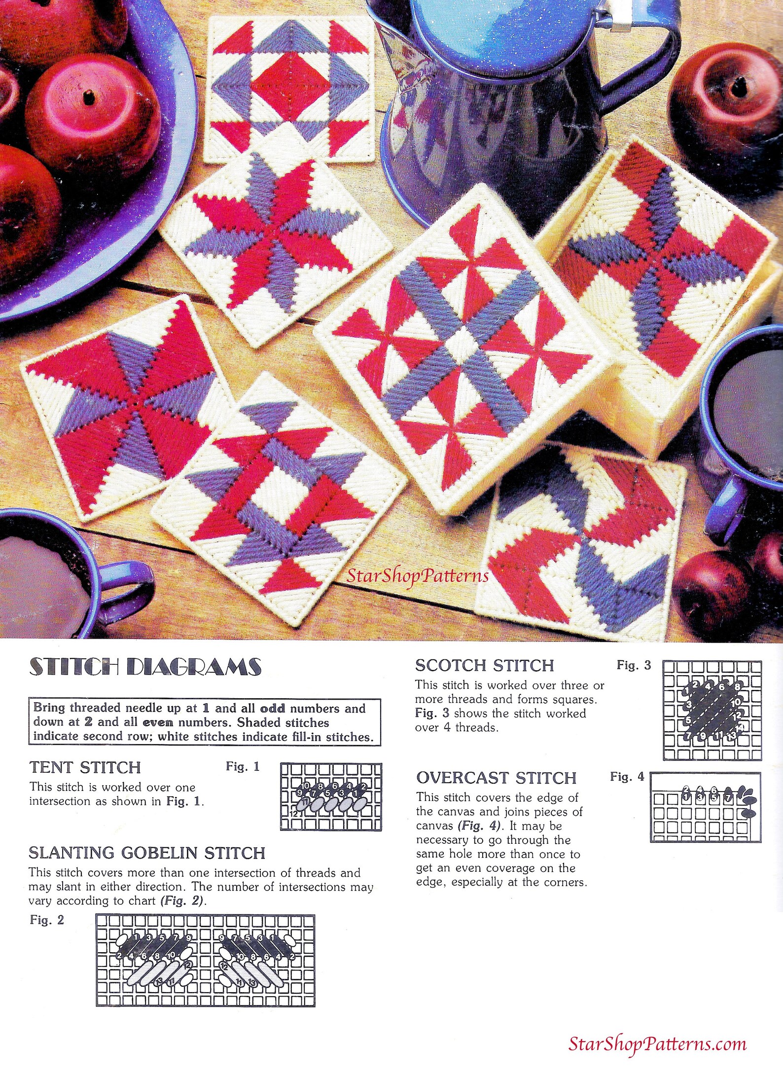 Vintage Plastic Canvas Pattern Book PDF • Quilting Pattern Coaster Box ...