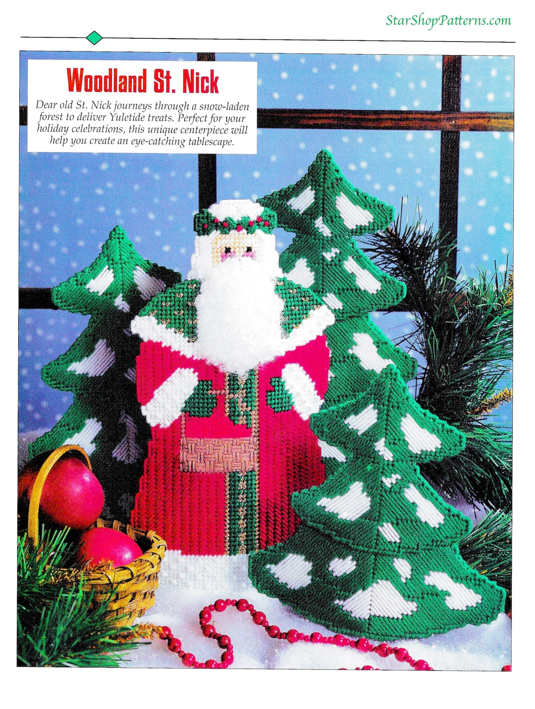 Vintage Santa Plastic Canvas Pattern Book PDF • Christmas St. Nick Plastic Canvas Pattern ...