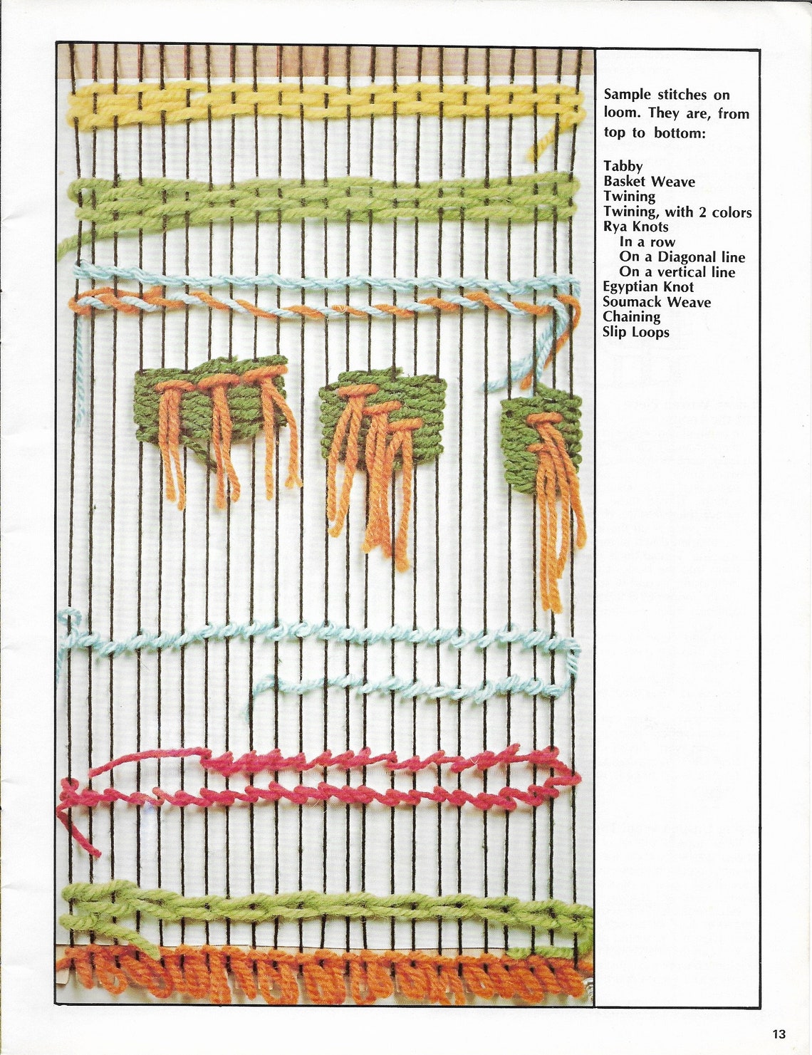 Weaving Sampler 1970s Flatloom Weaver Book Decoration Wall | Etsy