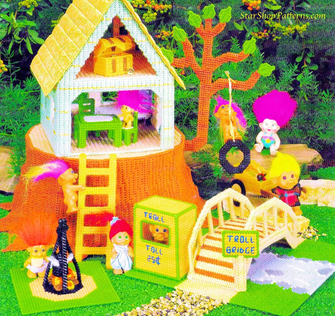 Doll Plastic Canvas Pattern Book PDF • Troll Doll House Plastic Canvas ...
