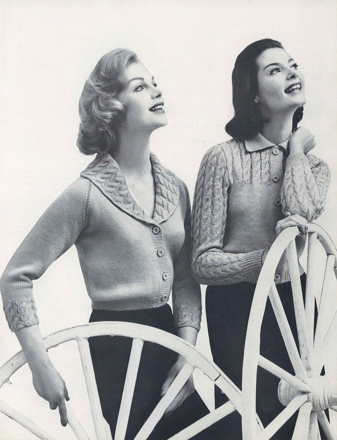 Very Cabled Cardigans • 1950s Knitting Collared Cardigan Sweater ...