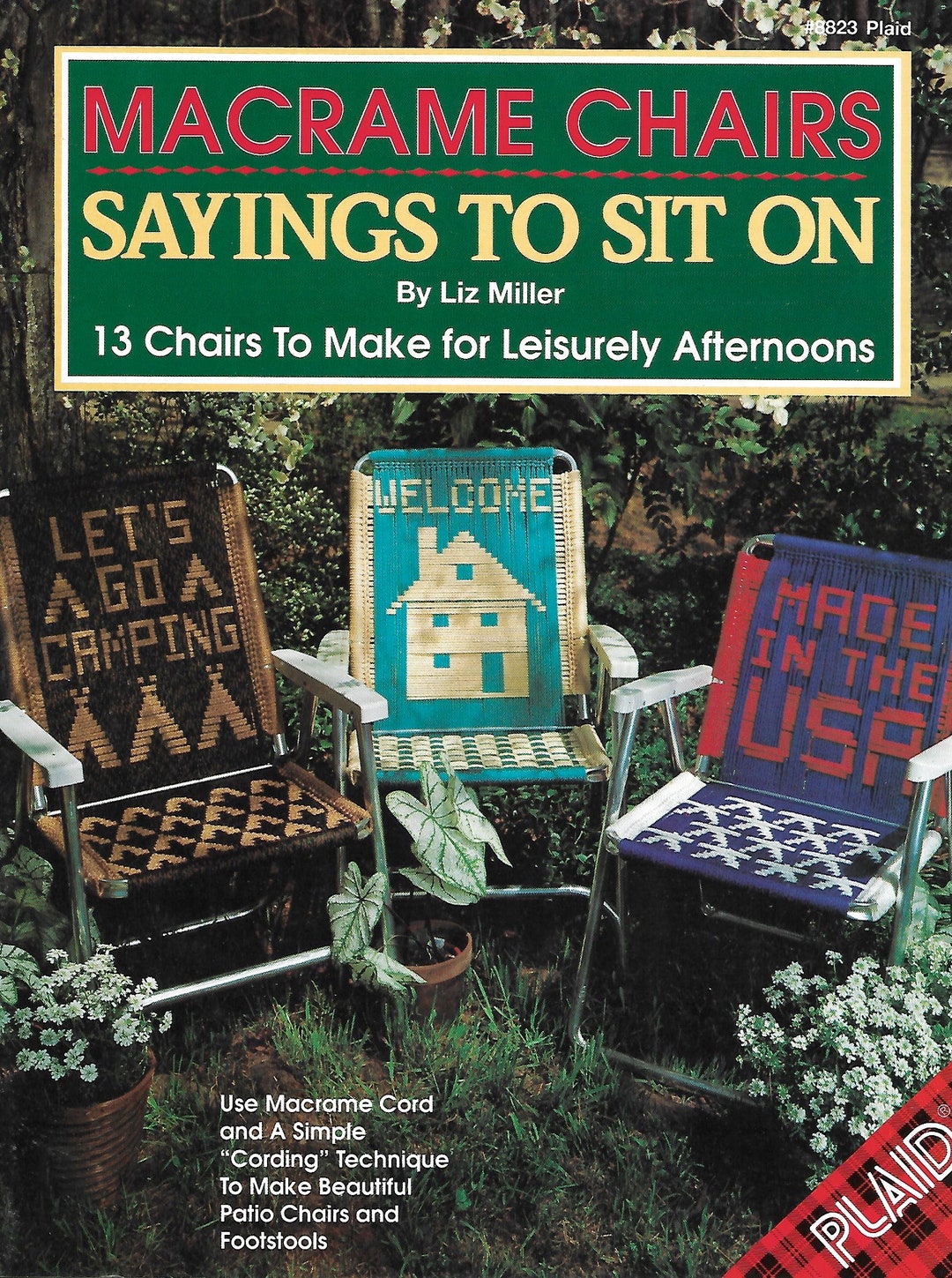 Macrame Chair Patterns • 1970s Macrame Patio Lawn Chairs Folding Deck ...