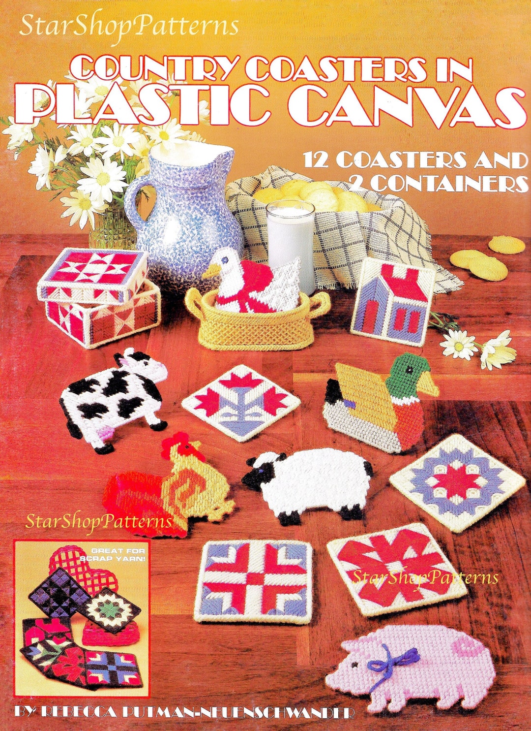 Vintage Plastic Canvas Pattern Book PDF • Floral Flower Coaster Box ...