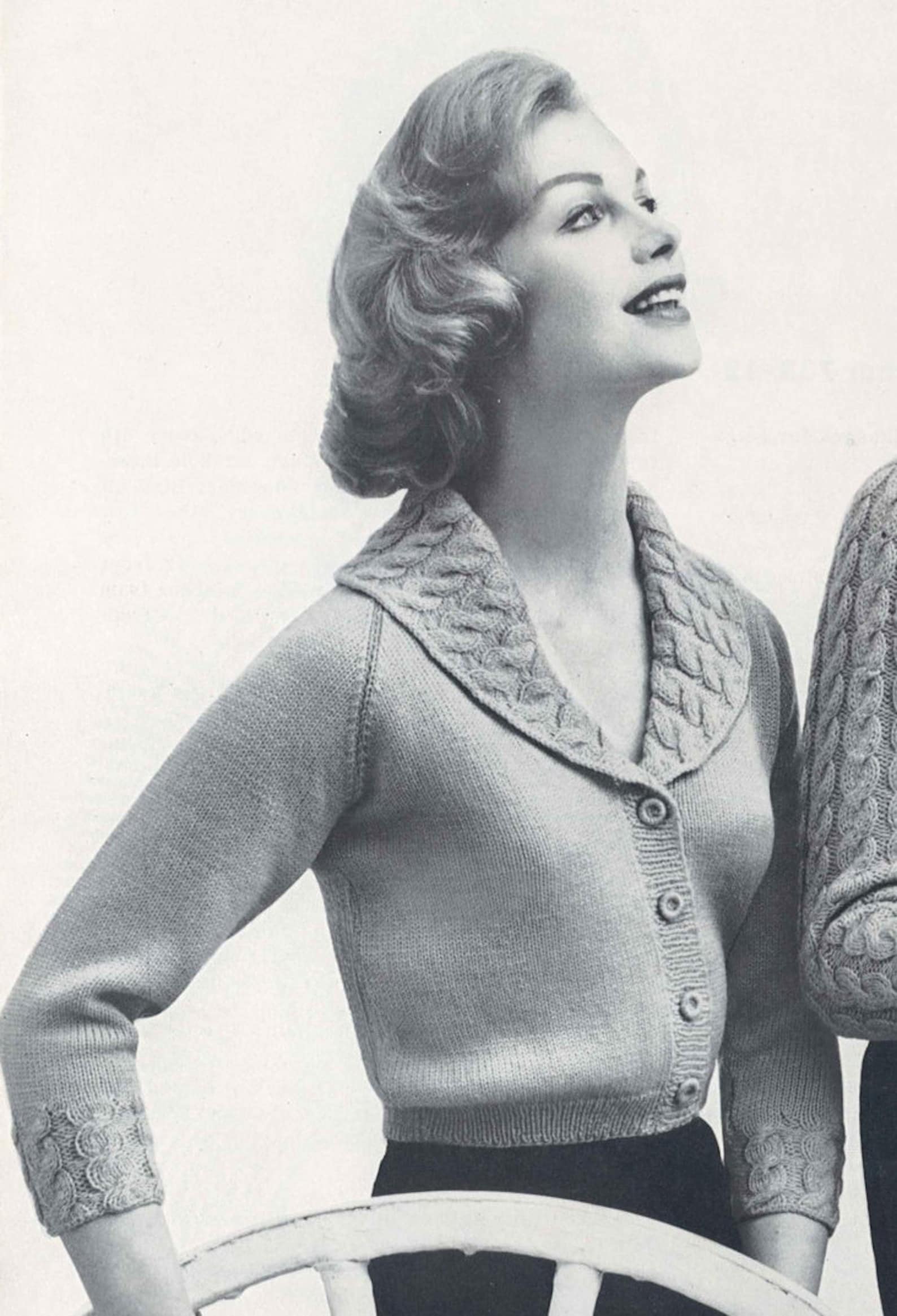 Very Cabled Cardigans • 1950s Knitting Collared Cardigan Sweater ...