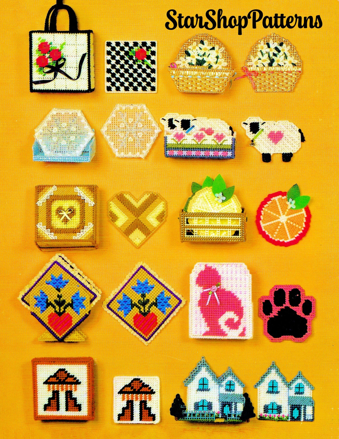 Vintage Plastic Canvas Pattern Book PDF • Plastic Canvas Coaster ...