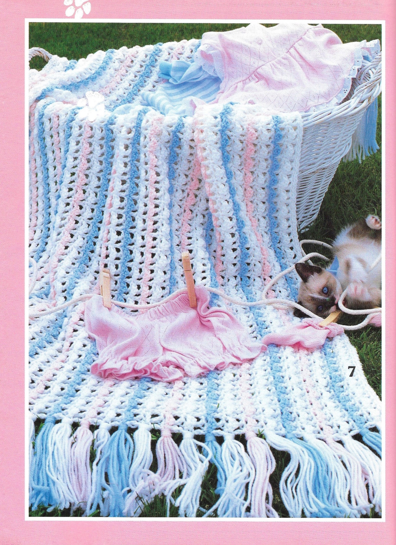 Kitty Cat Baby Crochet Afghan Pattern Nursery Crocheting - Etsy