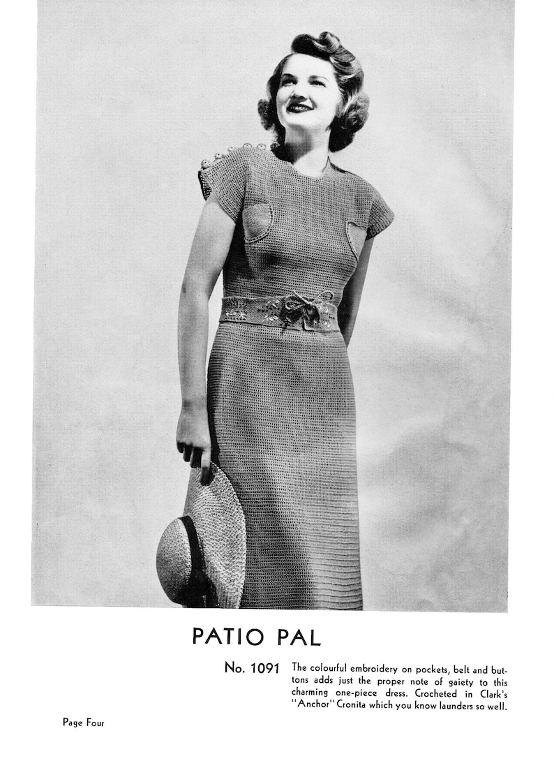 Knit Crochet Dresses of 1937 Pattern Book PDF Vintage - Etsy