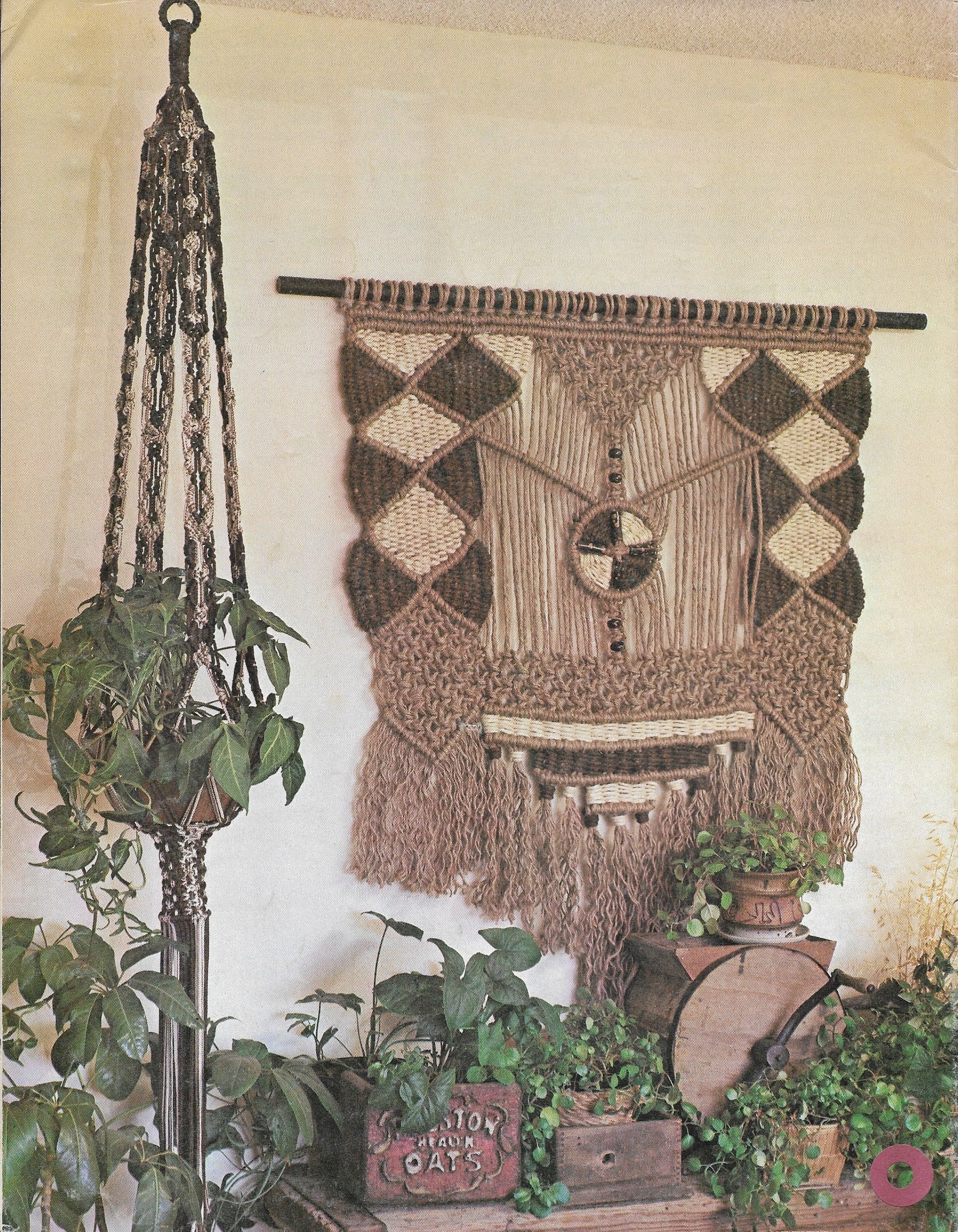 Macramé Ala Carte 1970s Macrame Home Deco Plant Pot Hanger | Etsy