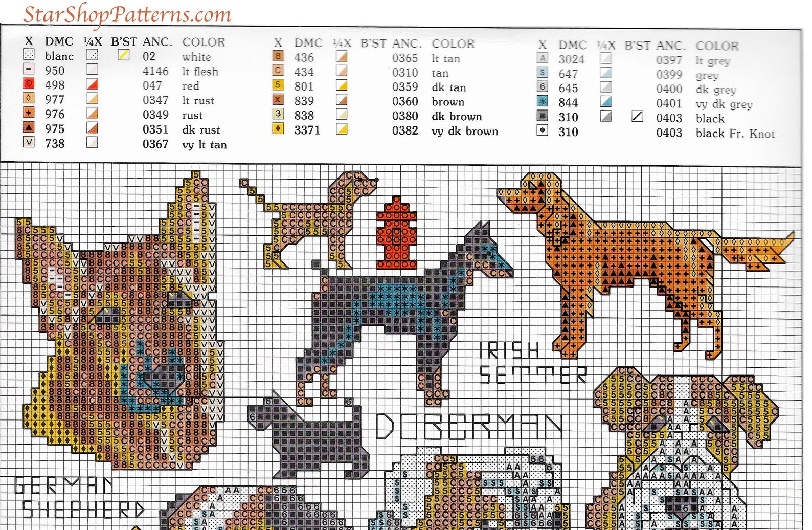 Dog Cross Stitch Pattern Book PDF • Easy Beginner Vintage Mini Cross ...