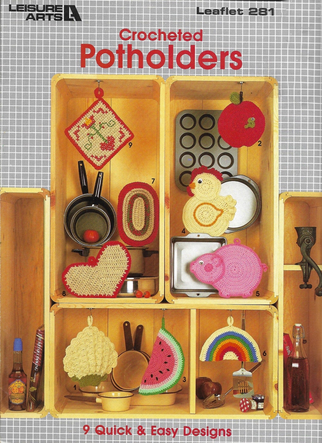 Vintage Crochet Pattern Book PDF Download • Crochet Potholder Pattern ...
