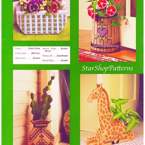 Vintage Plastic Canvas Pattern Book PDF • Doorstop Bookend Plastic Canvas Pattern • flower Tulip ...