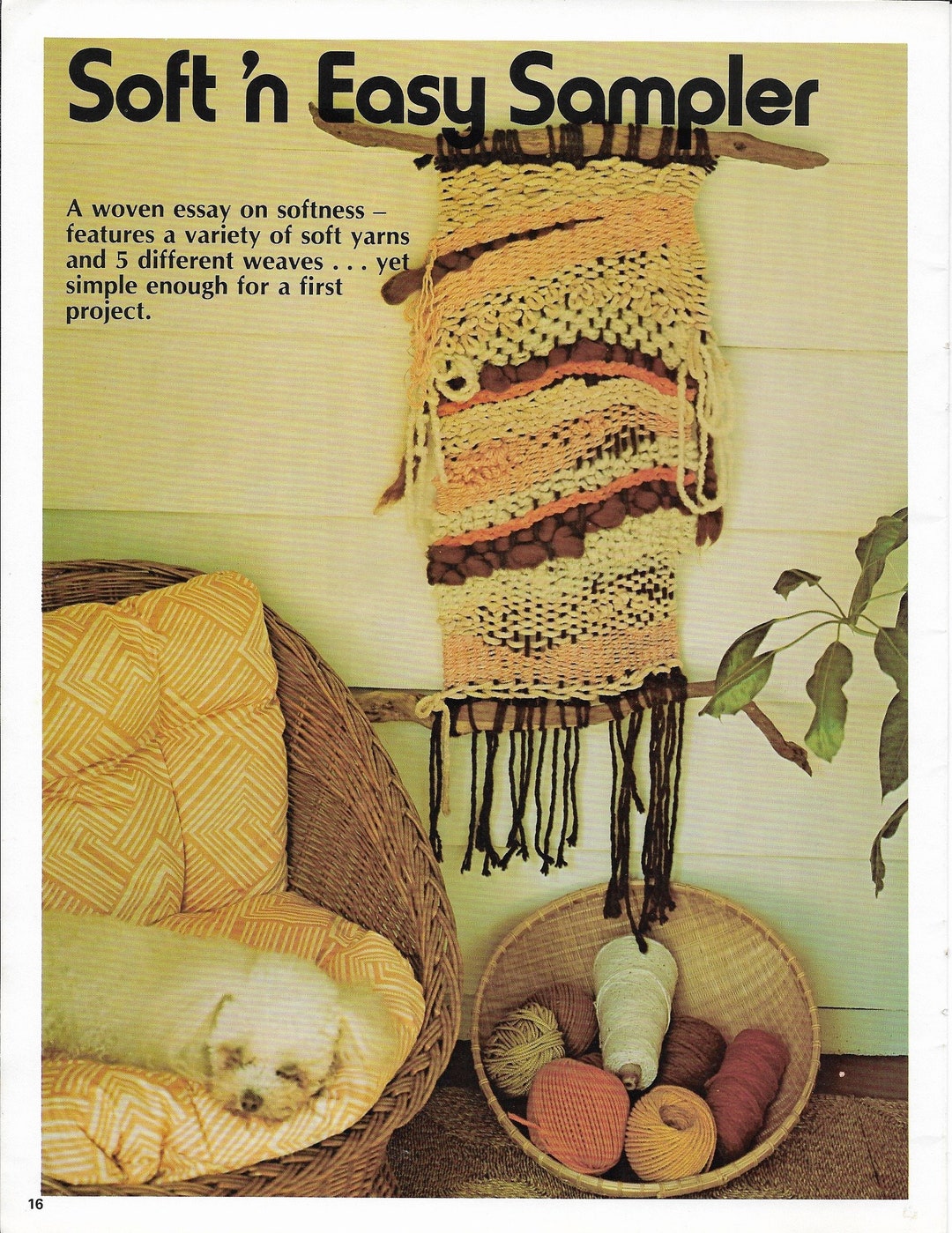 Weaving Sampler • 1970s Flatloom Weaver Book • Decoration Wall Hanging ...