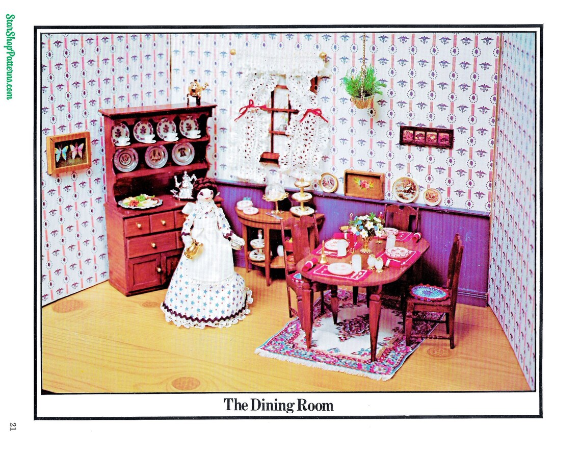 Vintage Miniature Dollhouse Pattern Book PDF • christmas Doll House ...