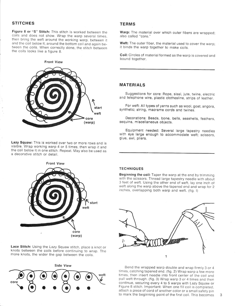 Basketry Weaving • 1970s Easy Beginner Basket Making Book • Wall ...