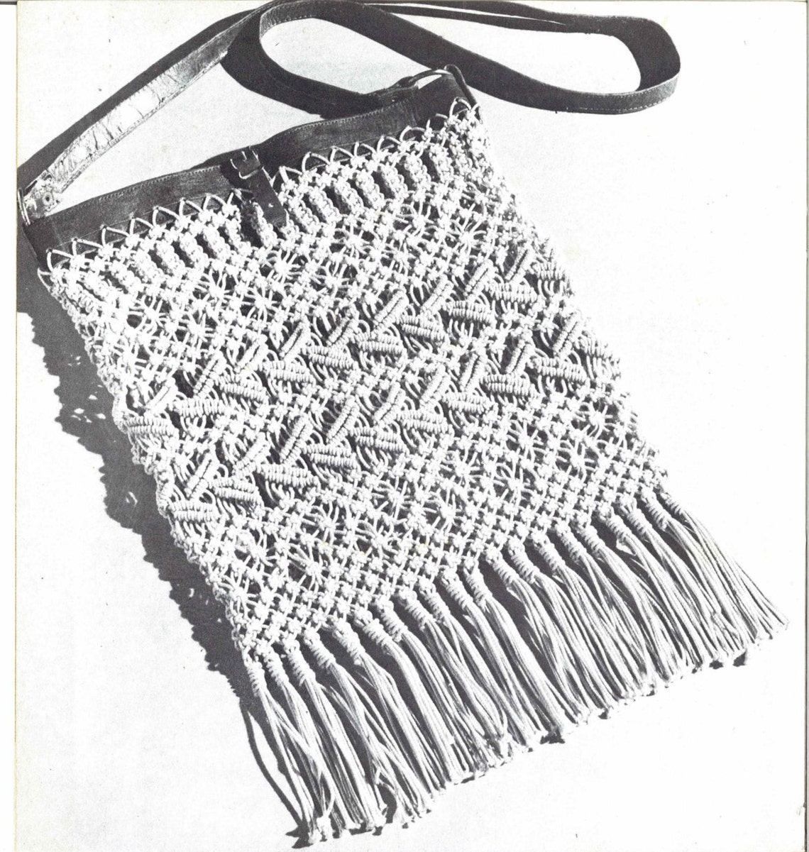 Vintage Macramé Pattern Book PDF • Festival Bag, Handbag, Boho Purse ...