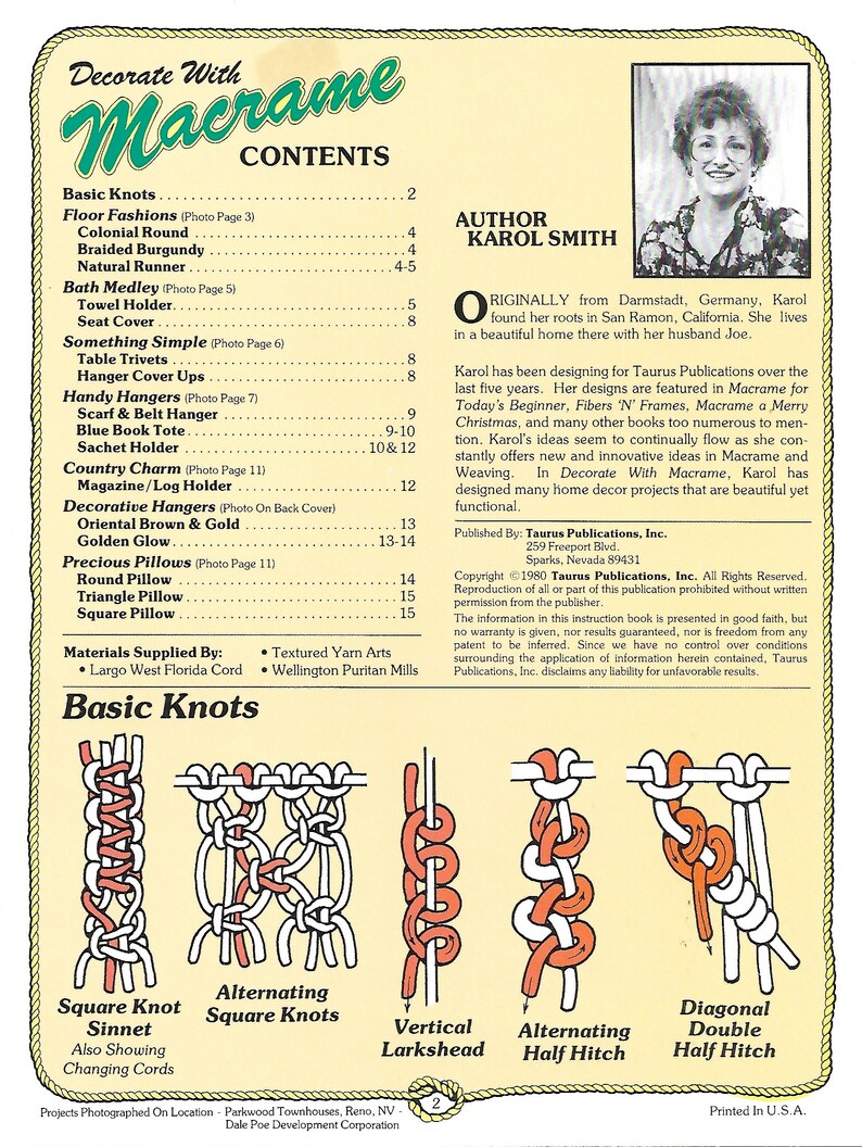 Decorate With Macrame Book 1970s Macramé Patterns Home | Etsy