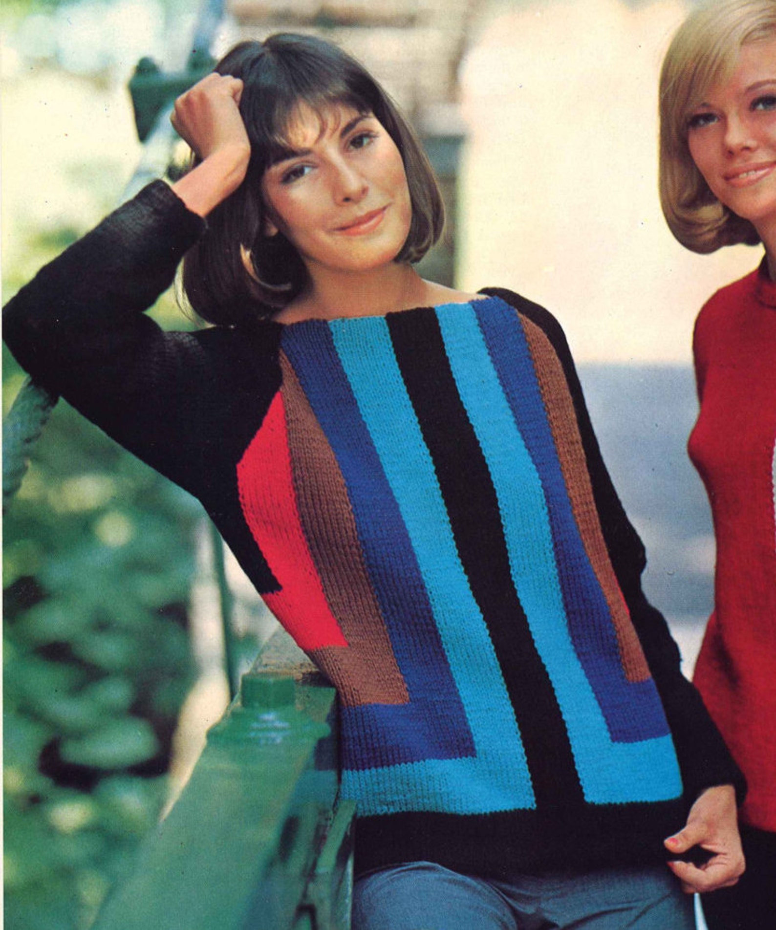 Stripes & Stripes 1960s Pullover Sweater Patterns 60s | Etsy