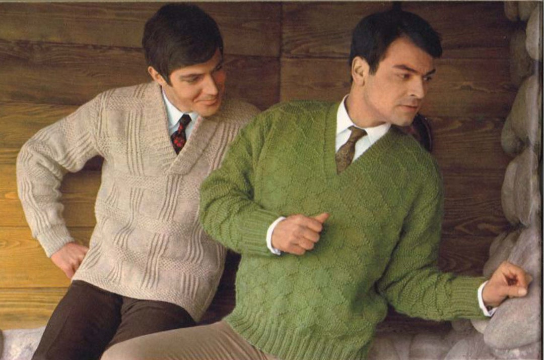Sweater Set • 1960s V-neck Crewneck Pullover Sweater Patterns • 60s ...