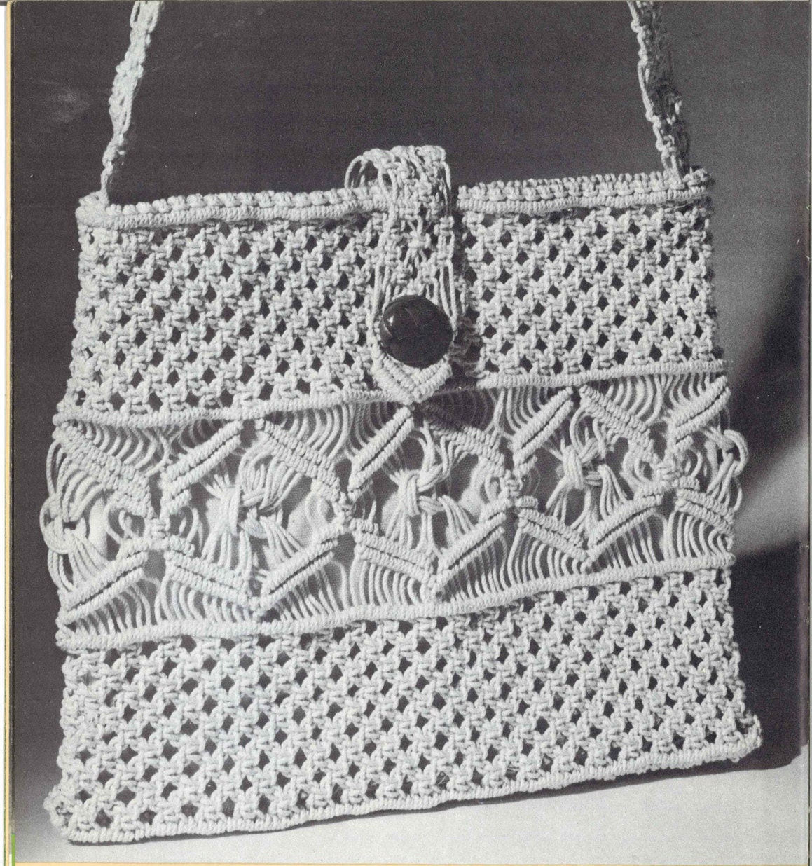 Vintage Macramé Pattern Book PDF • Festival Bag, Handbag, Boho Purse ...