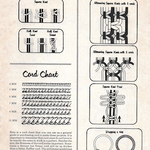 Vintage Macrame Pattern PDF • 1970s Easy Beginner Macrame Elegance IV 4 ...