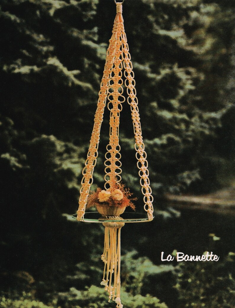 Vintage Macrame Pattern PDF • 1970s Macrame Elegance Hanging Shelf ...