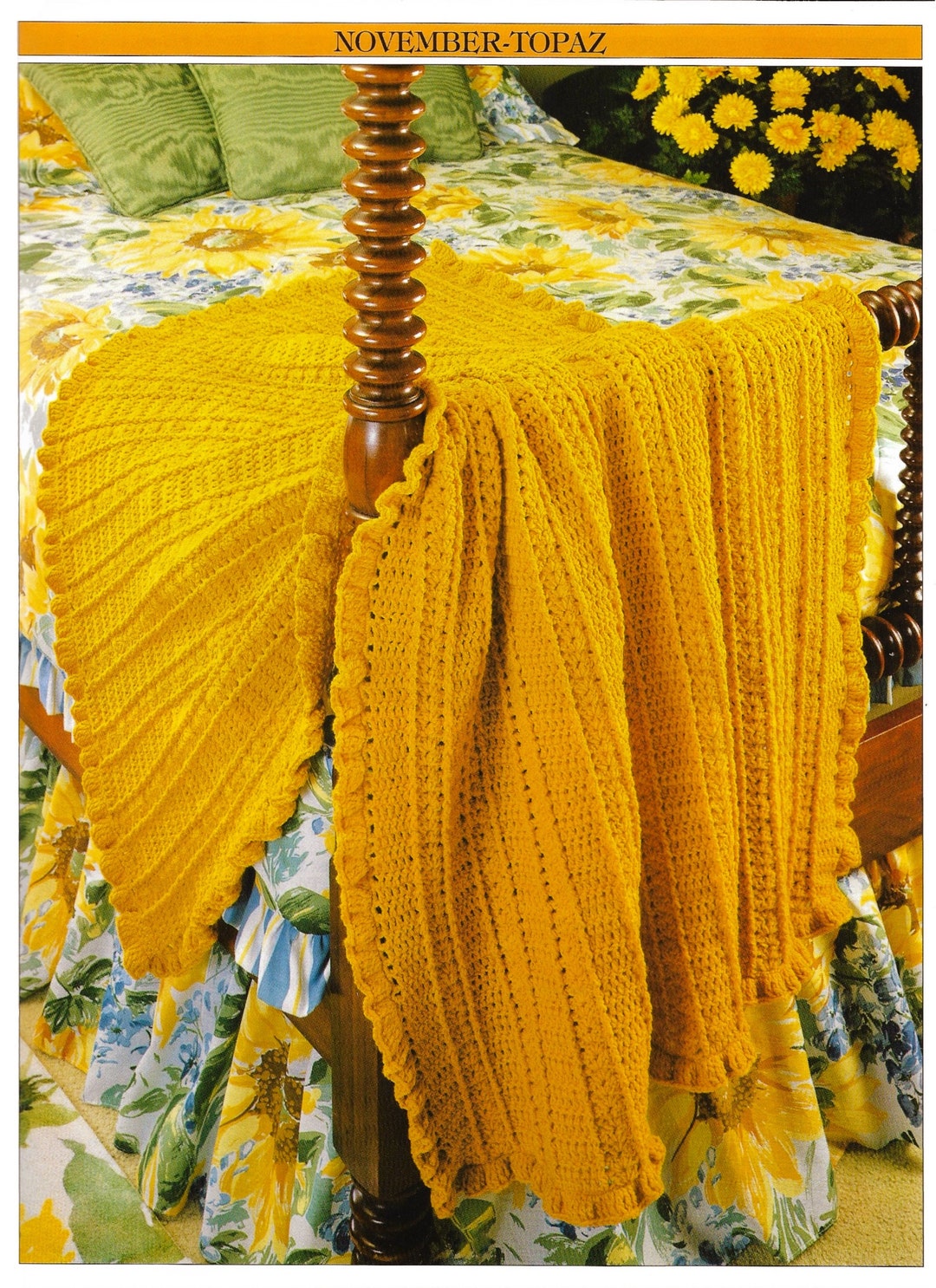 Vintage Crochet Pattern PDF Book • Birthstone Afghan November Topaz ...