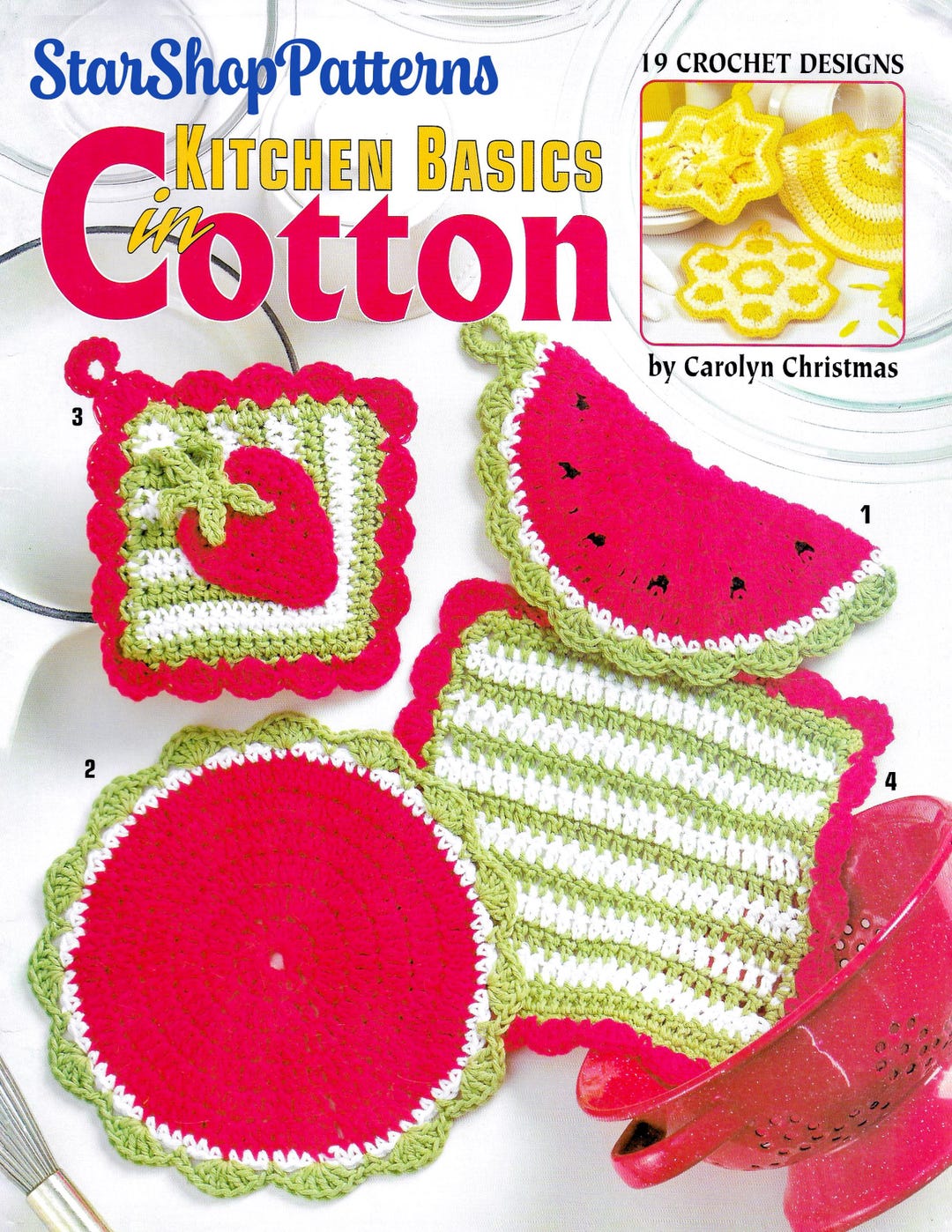 Vintage Crochet Pattern Book PDF • Crochet Dishcloth Pattern Potholder ...